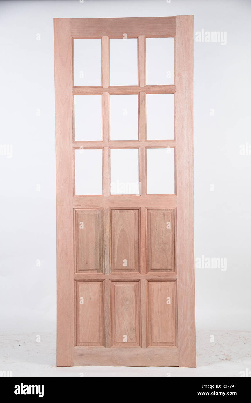 Door made of wood isolated on white background Stock Photo - Alamy