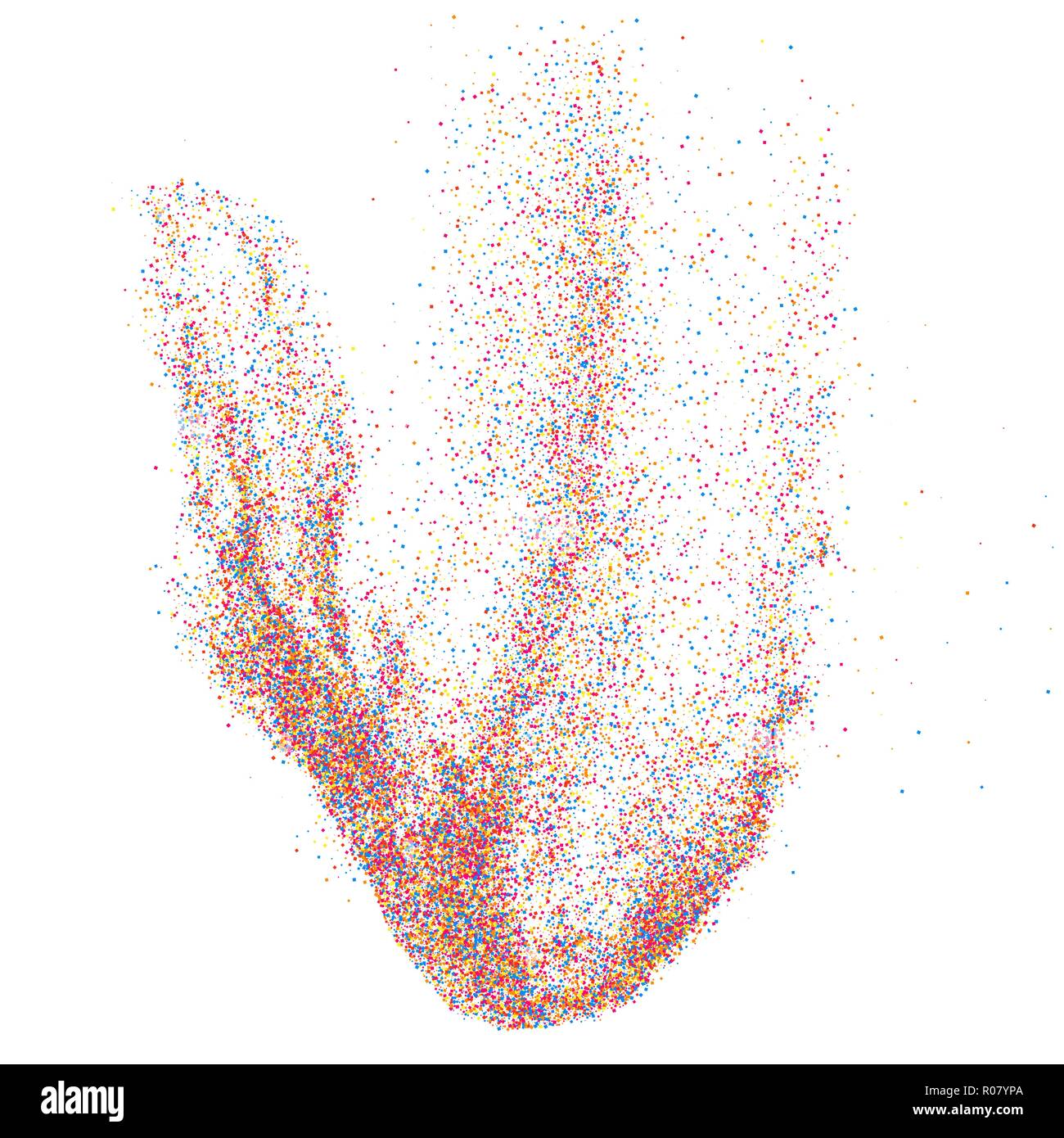 Colorful explosion of confetti. Grainy abstract multicolored texture ...