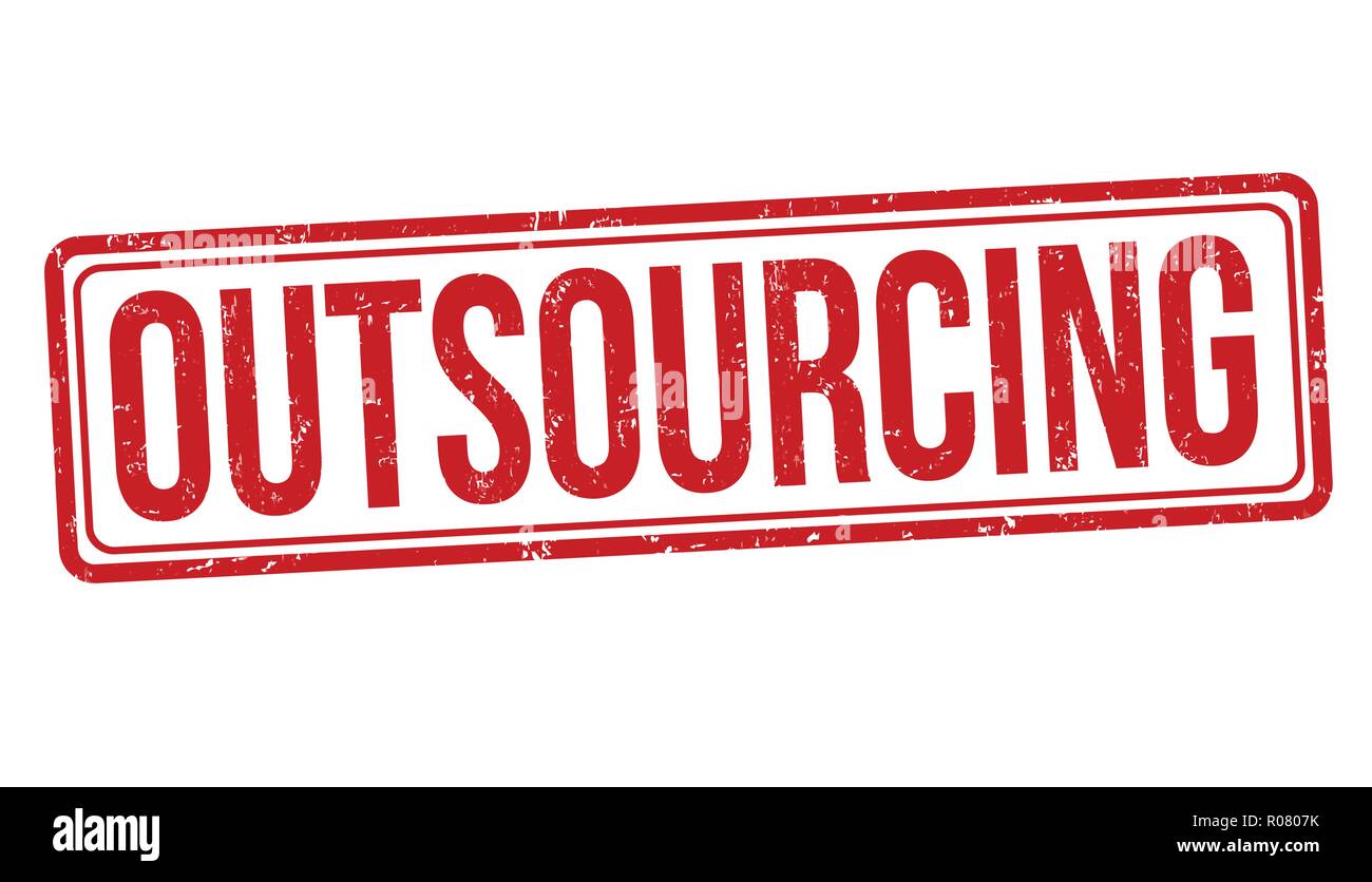 Outsourcing sign or stamp on white background, vector illustration ...