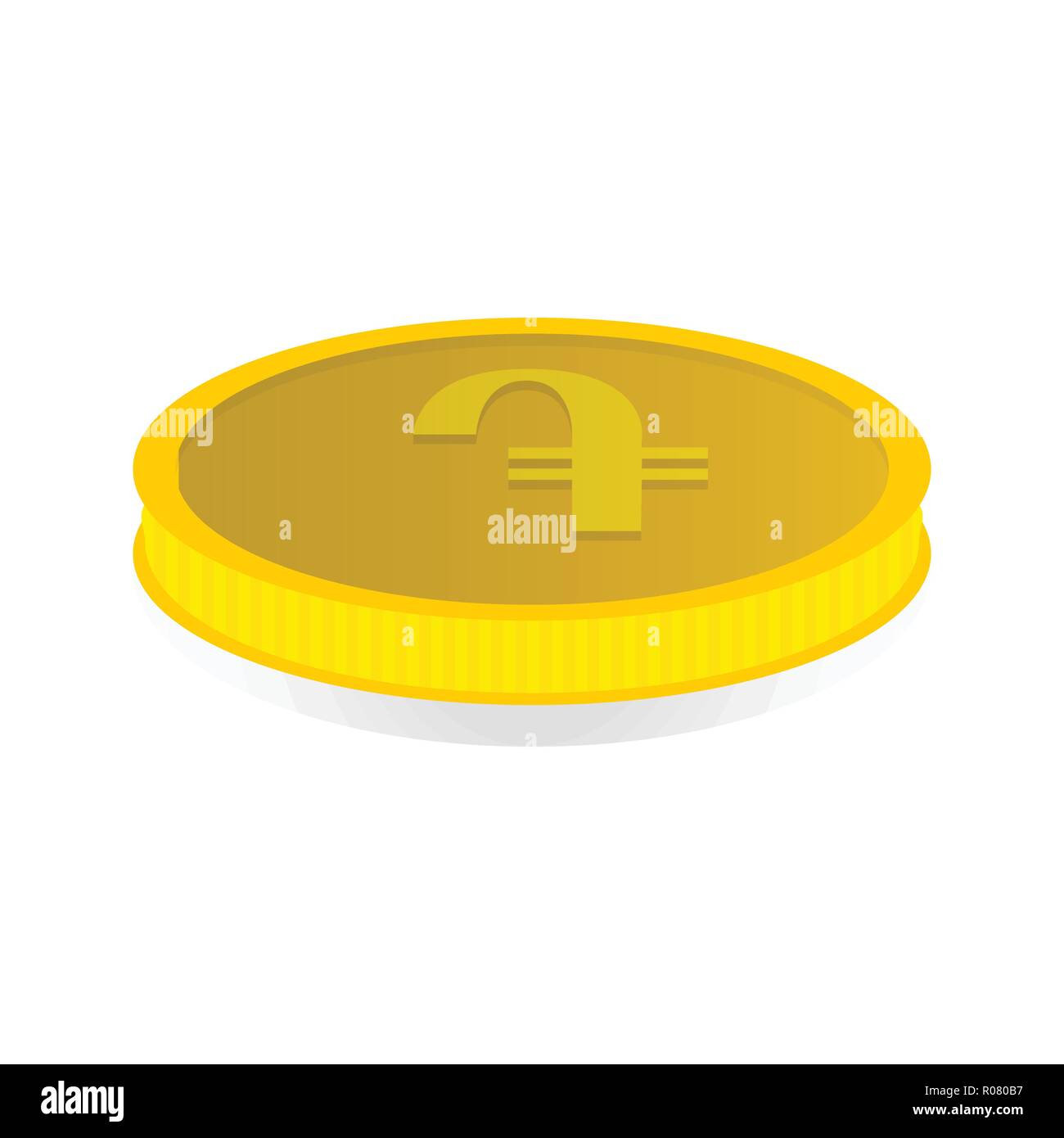 Vector illustration of a gold coin with symbol of amd, dram Stock ...