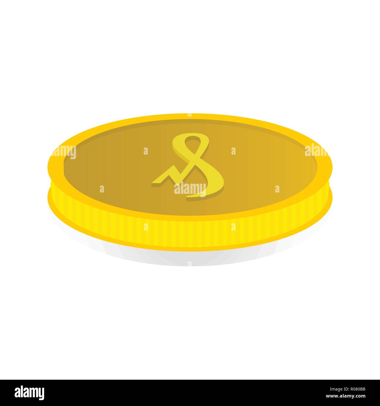 Vector illustration of a gold coin with symbol of pfennig Stock Vector ...