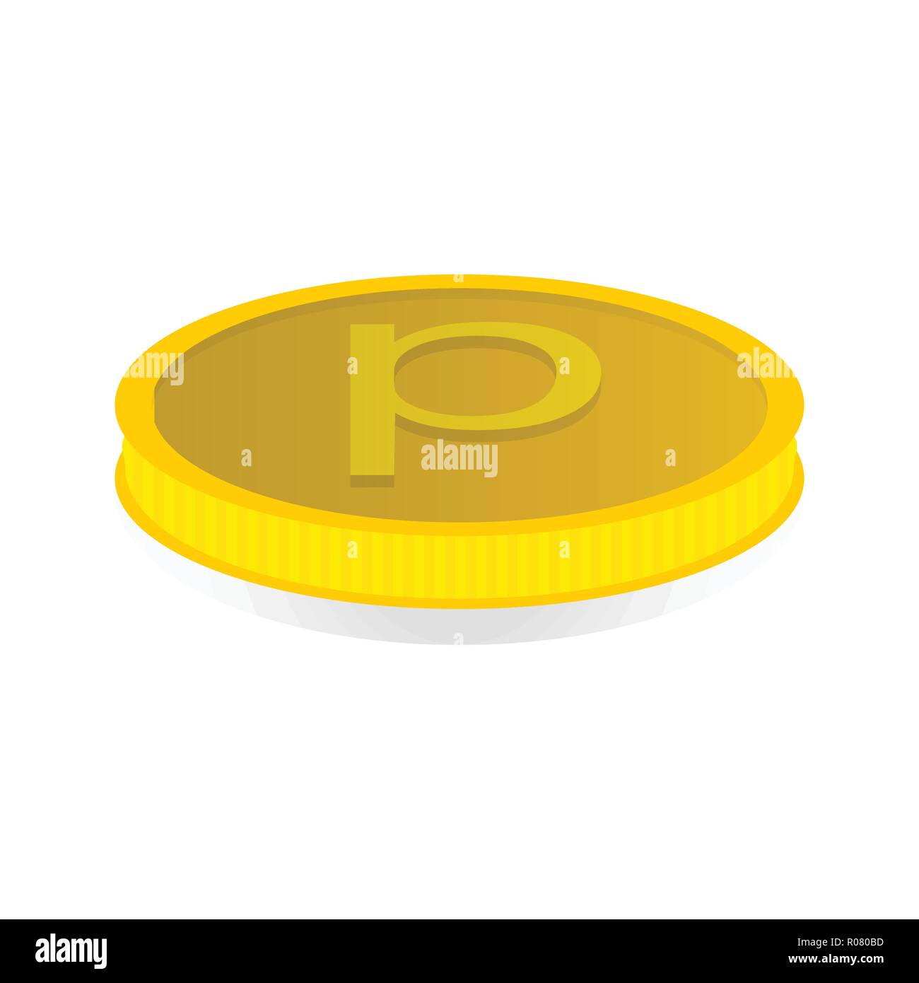 Vector illustration of a gold coin with the symbol of the penny Stock ...