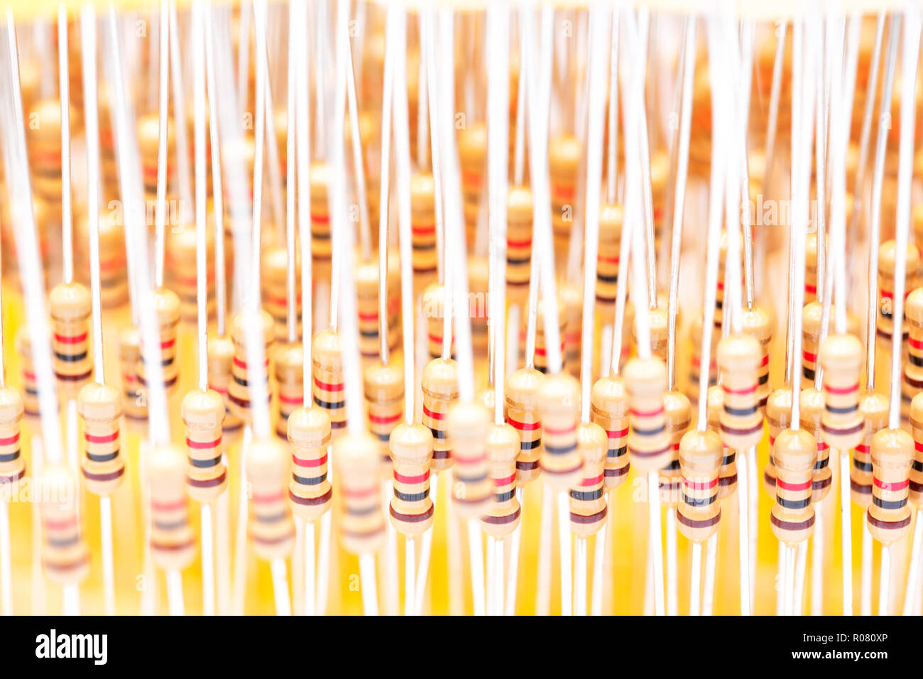 blur in the white light lots of resistor electronic componet like ...