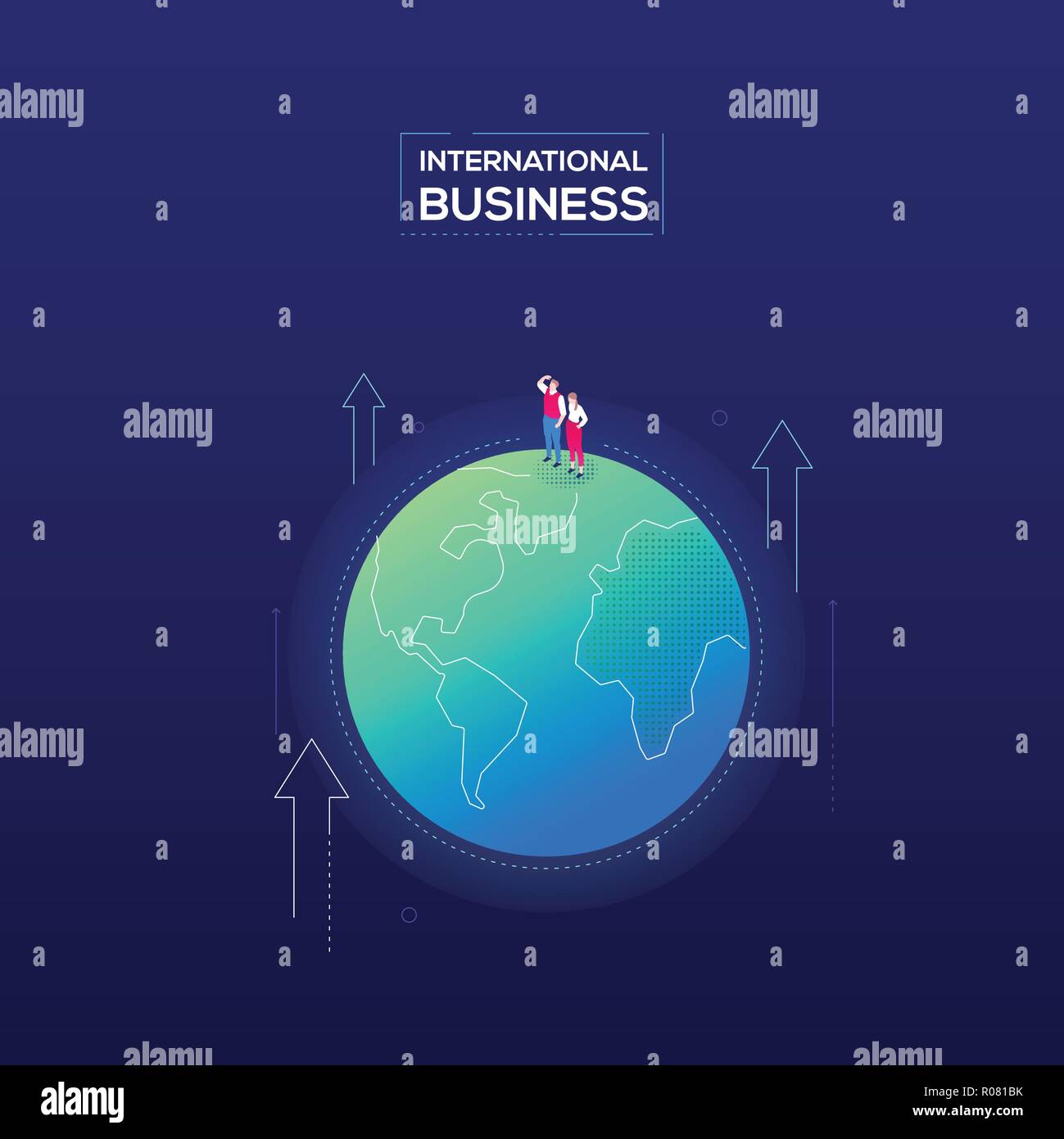 International business - modern isometric vector web banner Stock ...