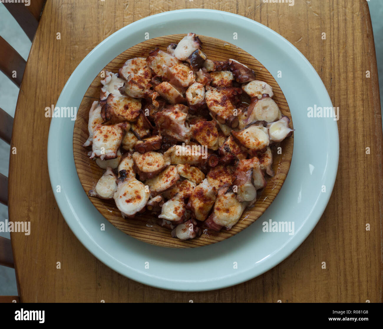 octopus gallega style, typical traditional spanish dish in Galicia ...