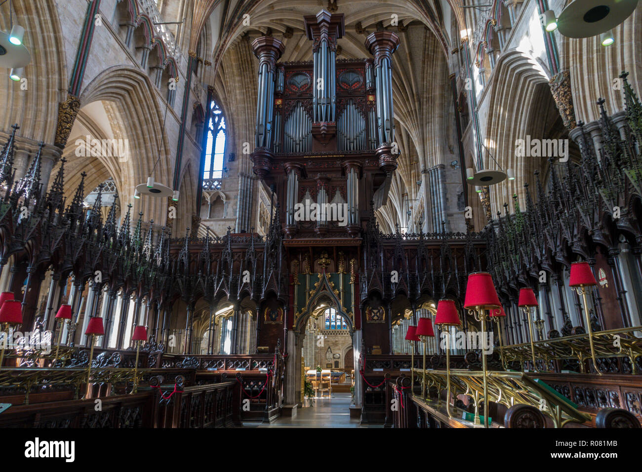 The Quire in Exeter cathedral, Devon Stock Photo - Alamy