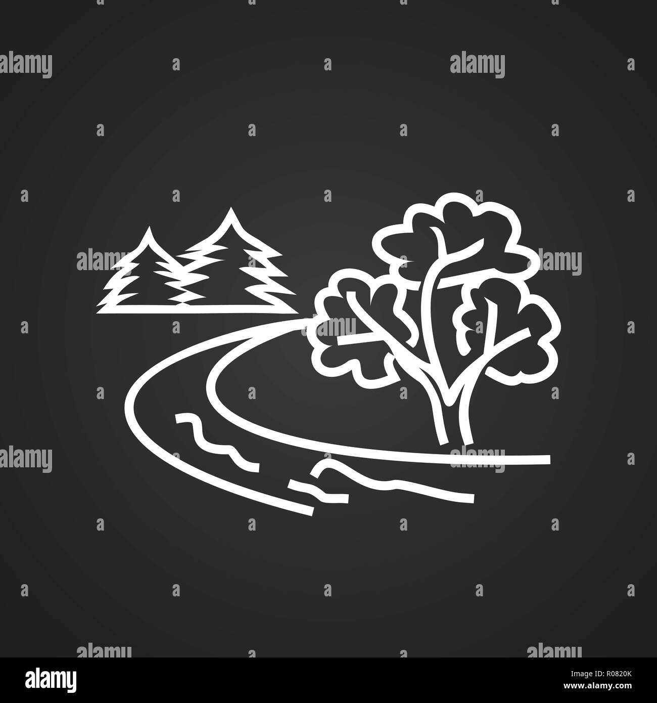 Outdoor track thin line on black background Stock Vector Image & Art ...