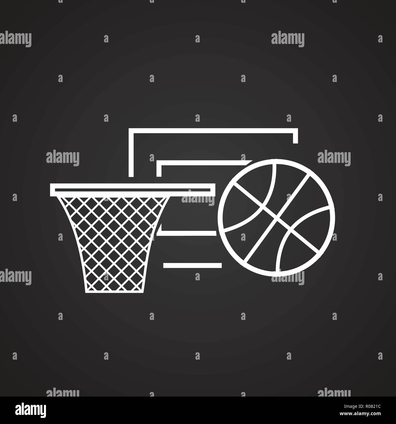 Basketball ball basket thin Stock Vector Images - Alamy