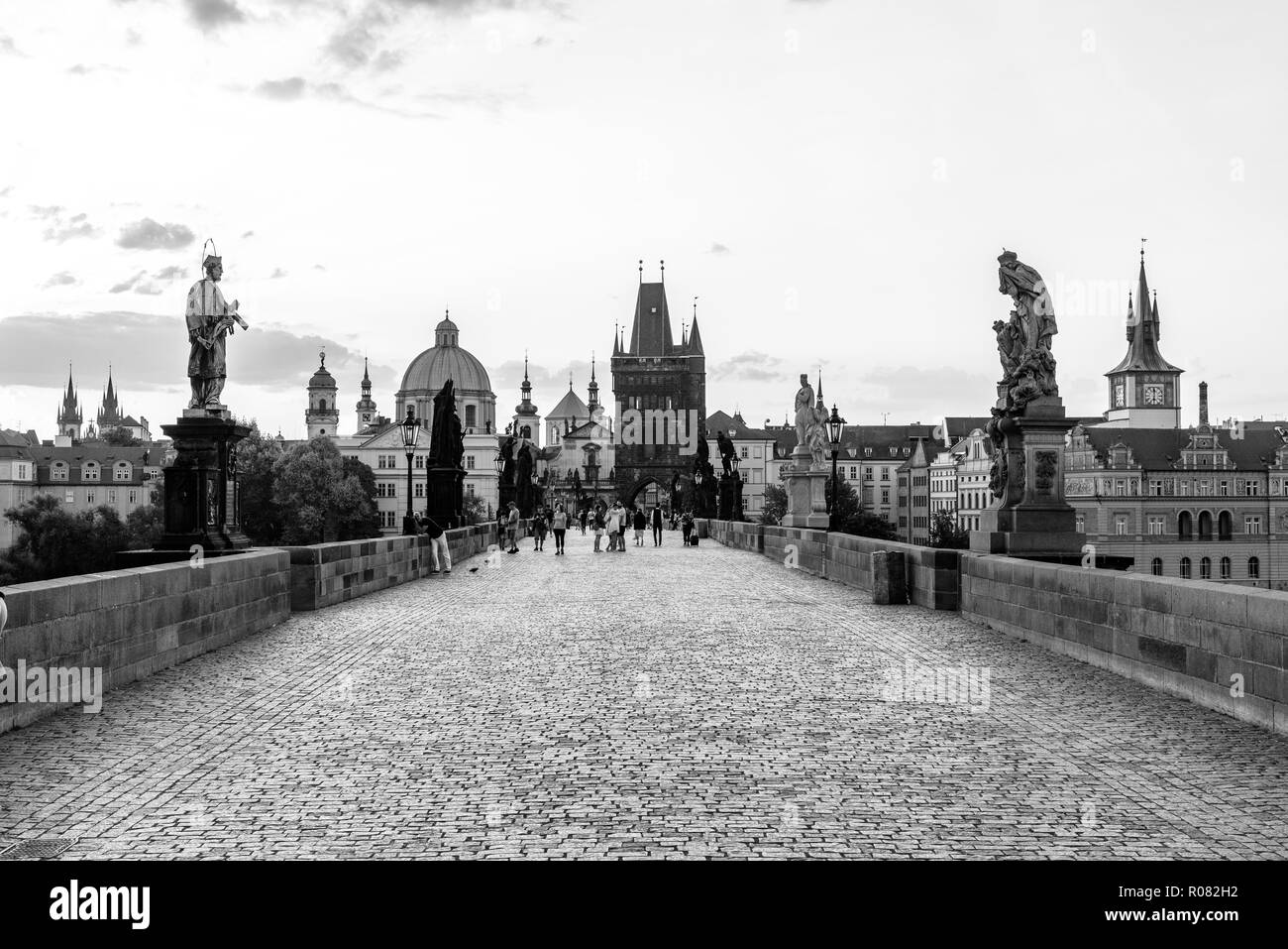 Prague czech republic bridge Black and White Stock Photos & Images - Alamy
