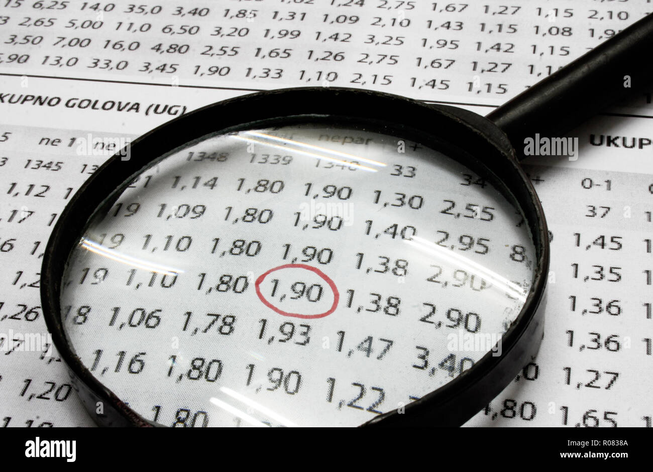 A list of sport betting odds Stock Photo - Alamy