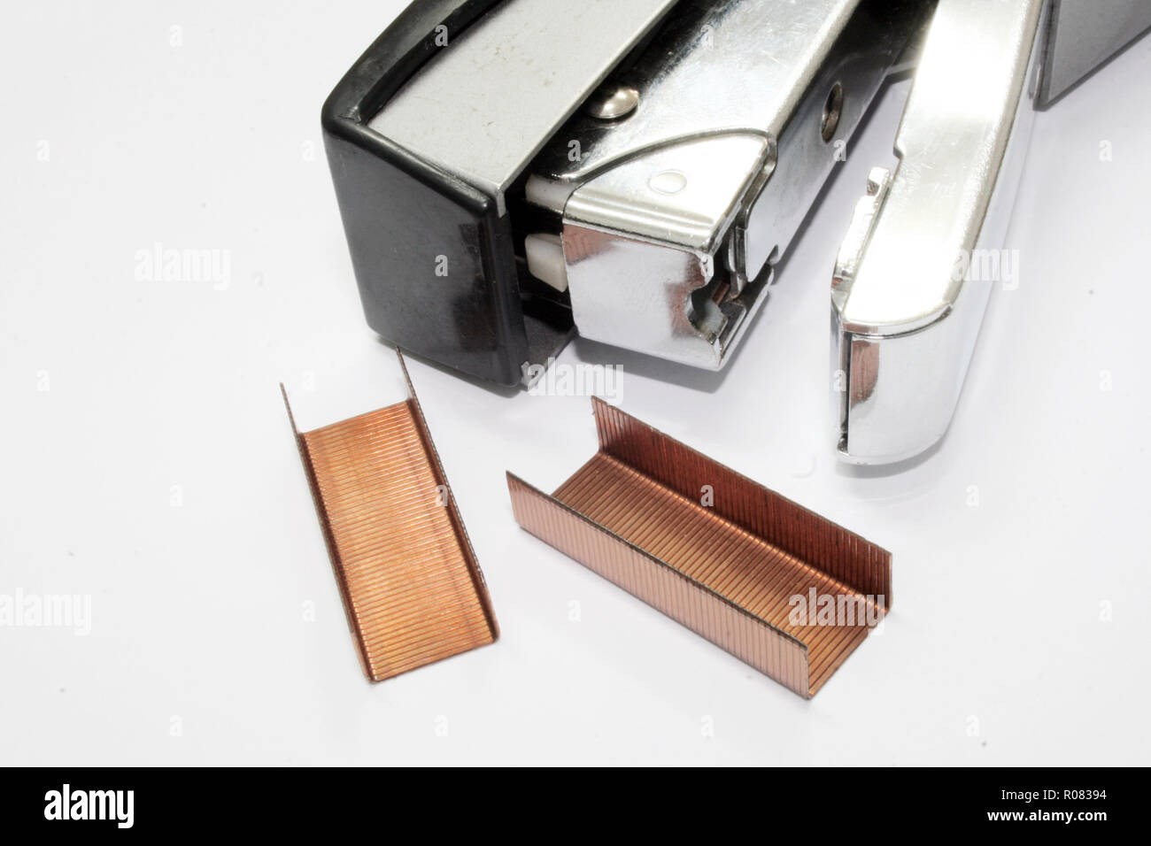 Office stapler filled with staples isolated on white background Stock ...