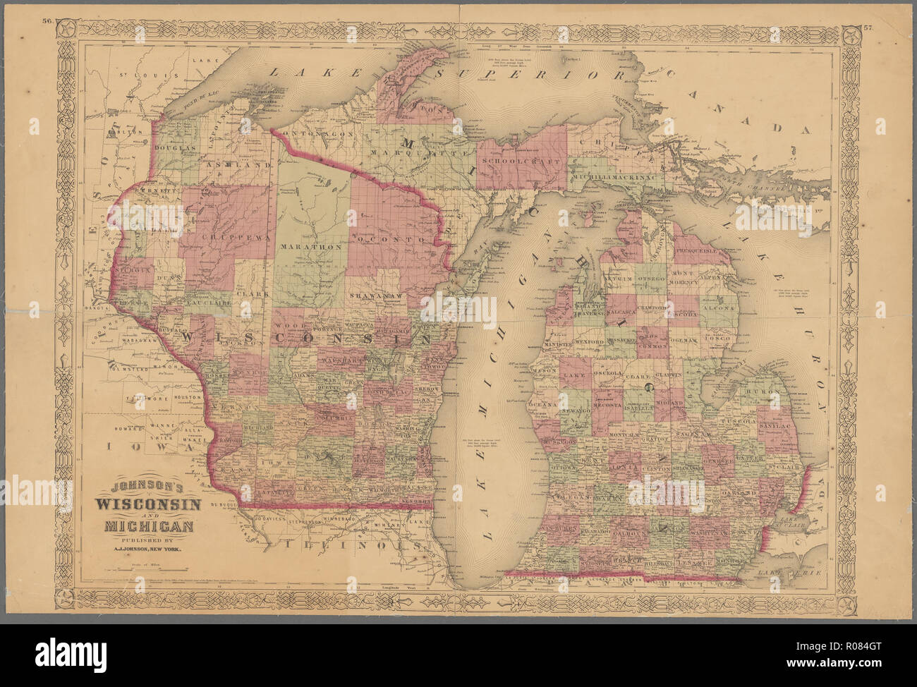 vintage landscape map Stock Photo - Alamy