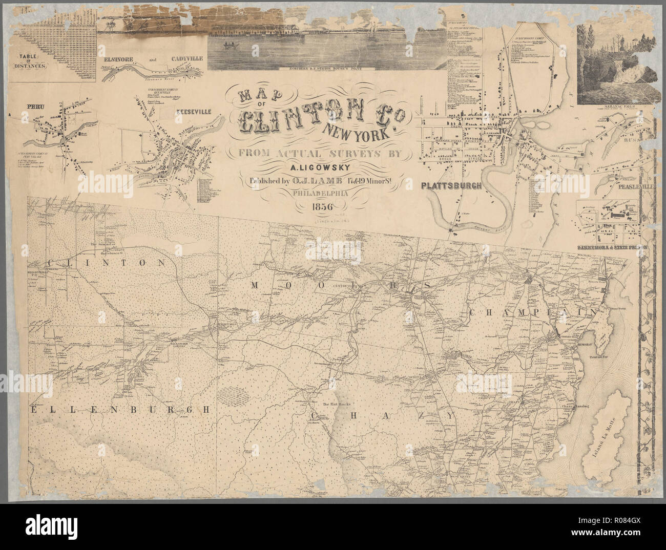 vintage landscape map Stock Photo - Alamy