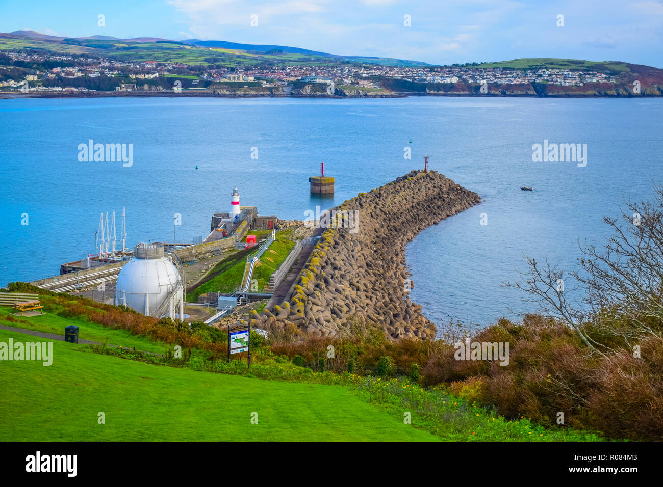 Beautiful landscape view of seaside town of Douglas in the Isle of Man ...