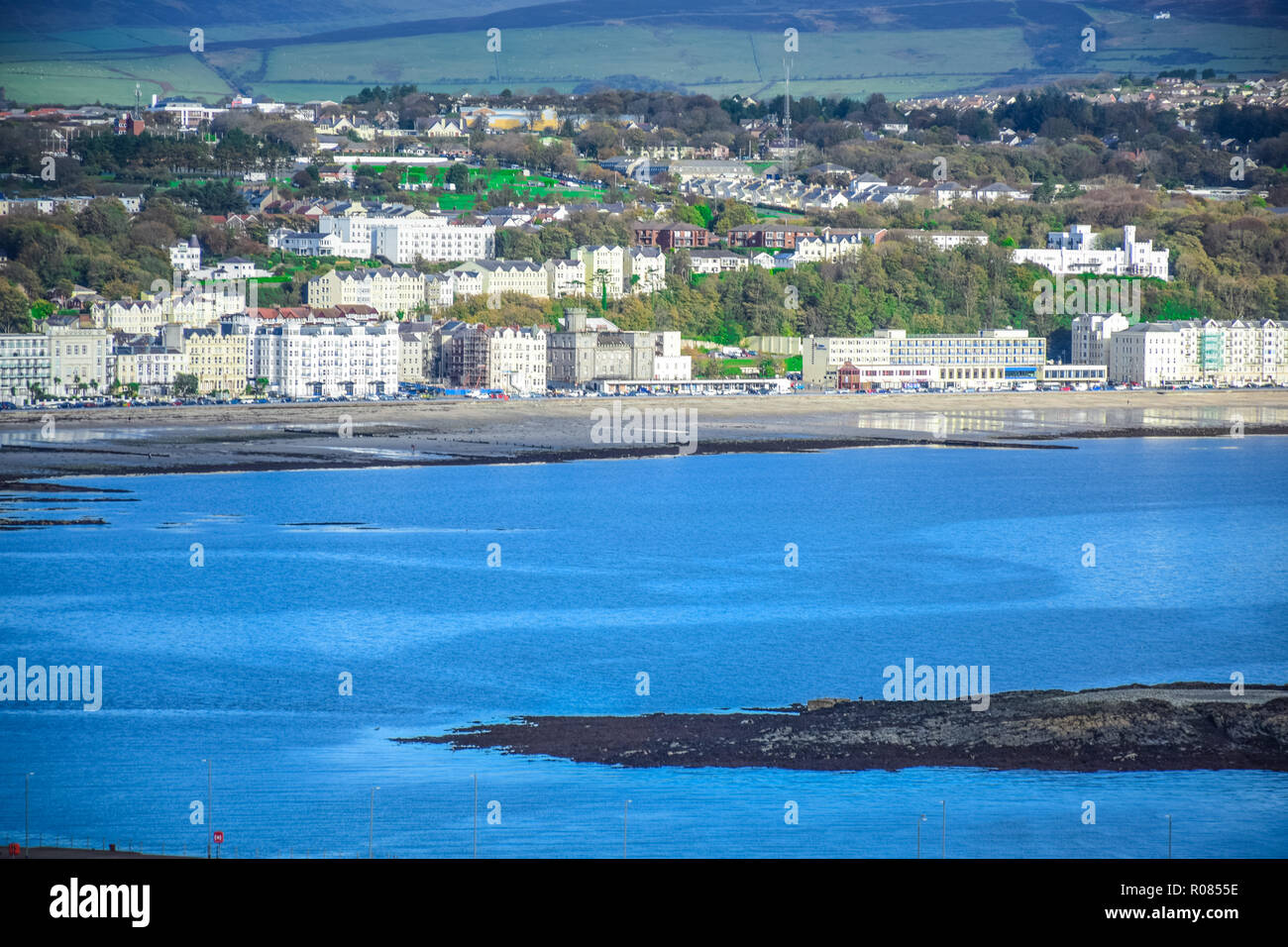 Beautiful landscape view of seaside town of Douglas in the Isle of Man ...