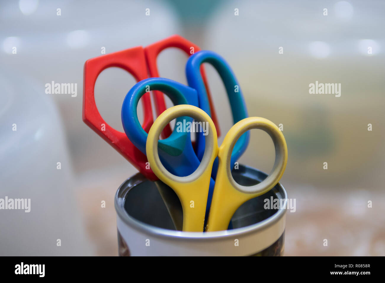 colorful sharp scissors Stock Photo - Alamy