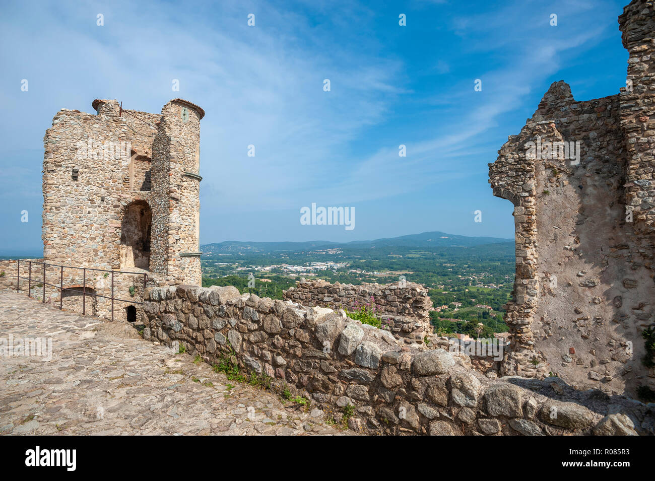 Ruine of the castle Grimaud, Grimaud-Village, Var, Provence-Alpes-Cote ...