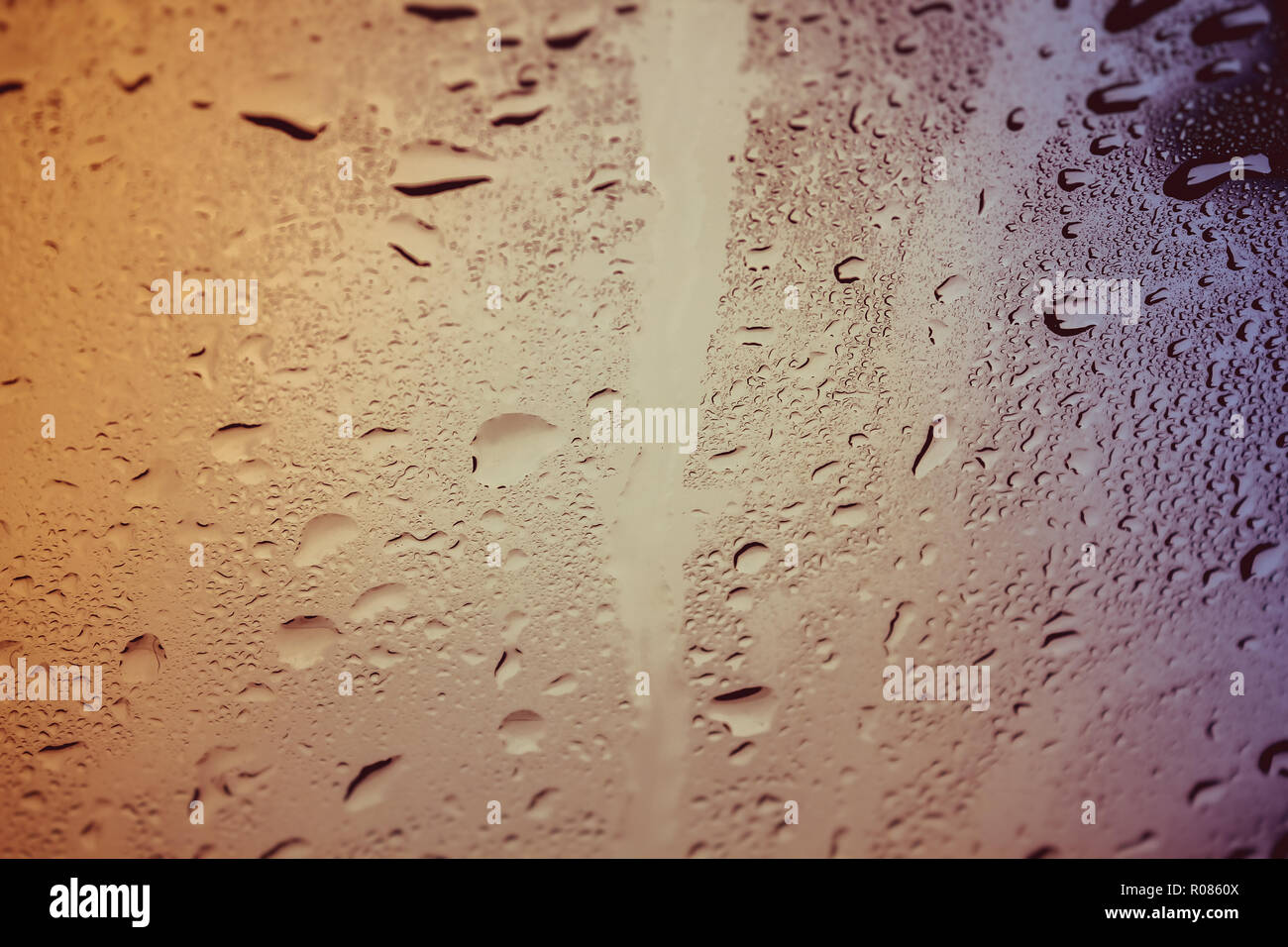 Drops of water on the glass. Background of water drops flowing down the ...