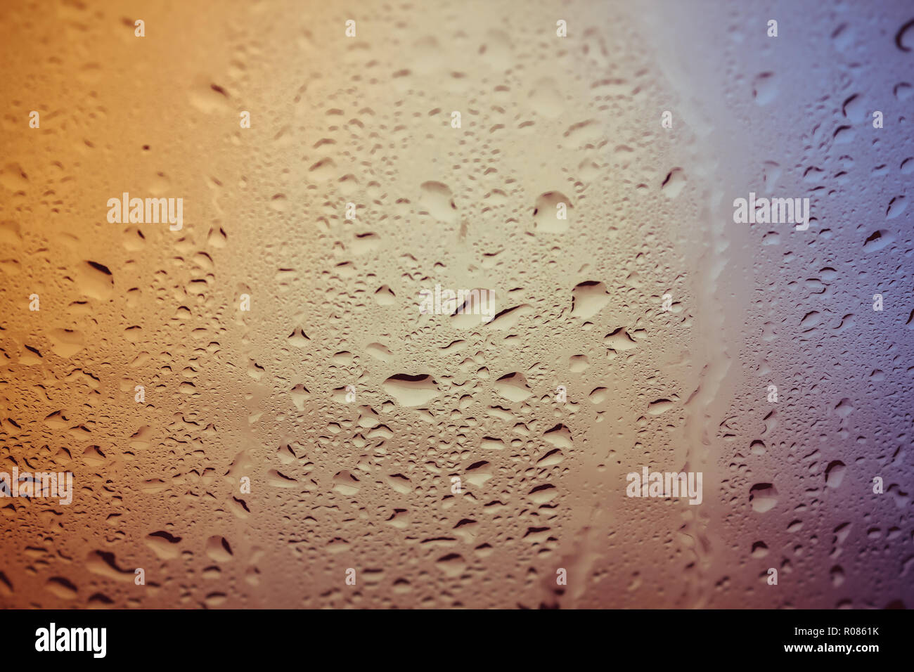 Drops of water on the glass. Background of water drops flowing down the ...