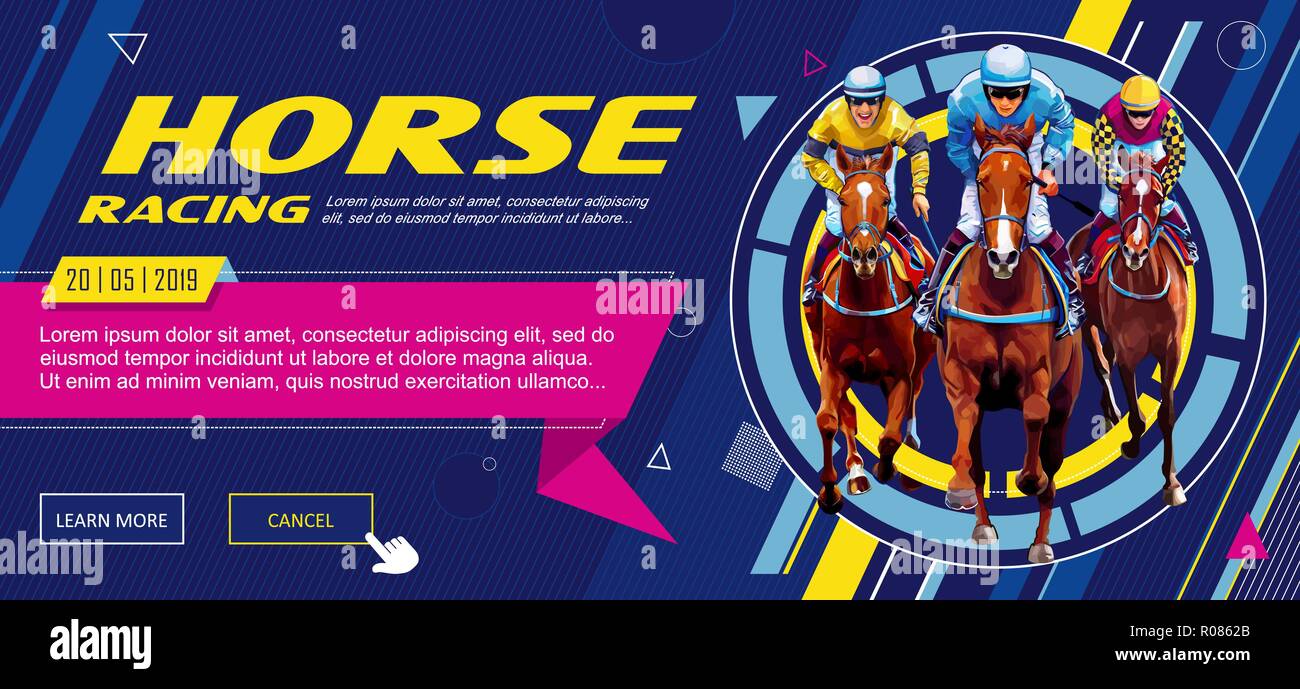 Banner. Universal template for a web site with text, buttons. Jockey on ...