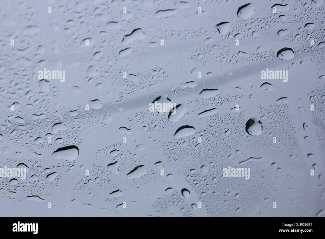 Drops of water on the glass. Background of water drops flowing down the ...