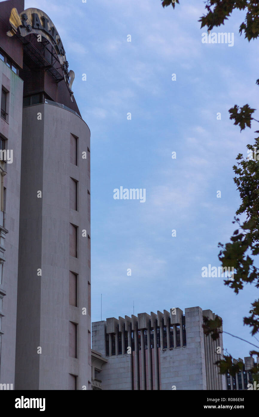 Sky between two buildings Stock Photo - Alamy