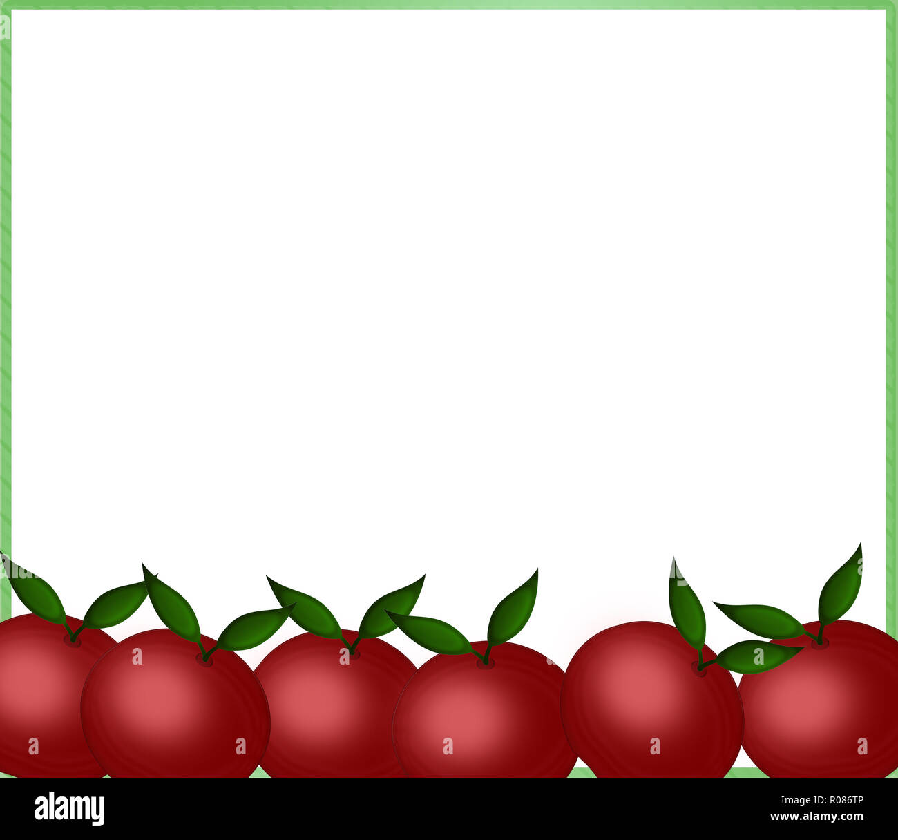 Graphic illustration of a line-up of red apples at bottom Stock Photo ...