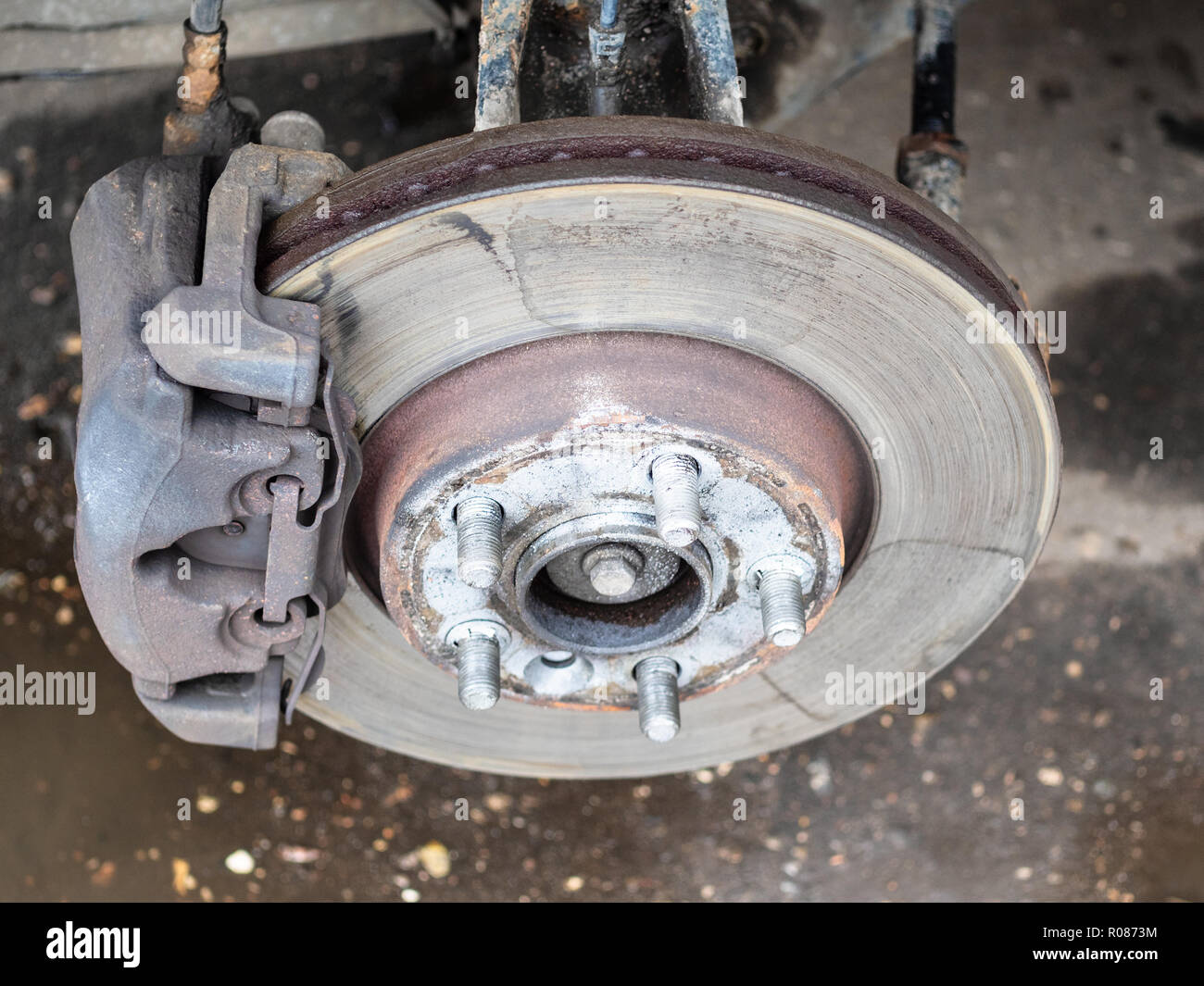 Disc and drum brake system hi-res stock photography and images - Alamy