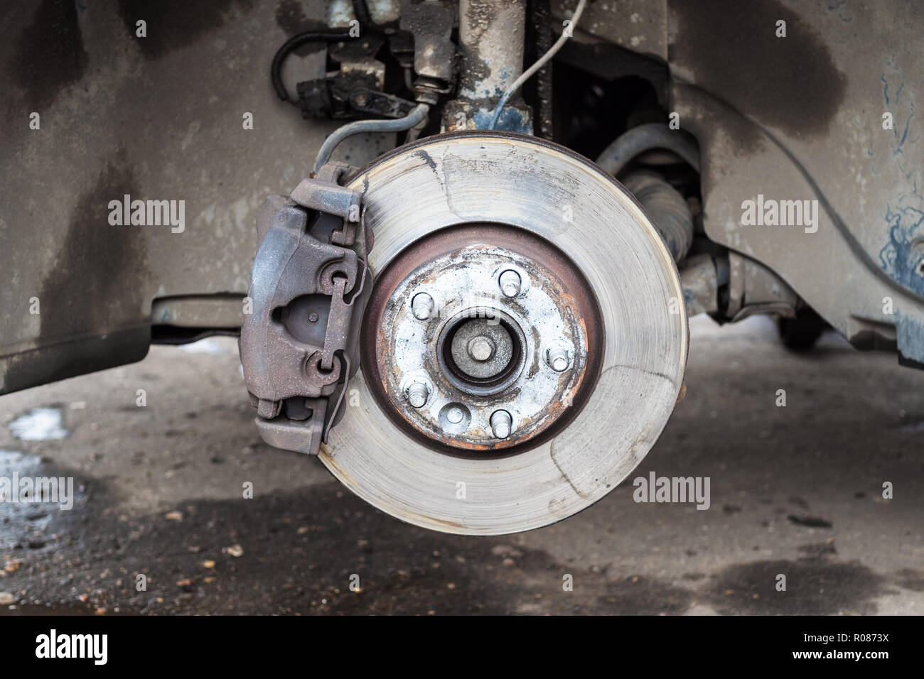 Disc and drum brake system hi-res stock photography and images - Alamy