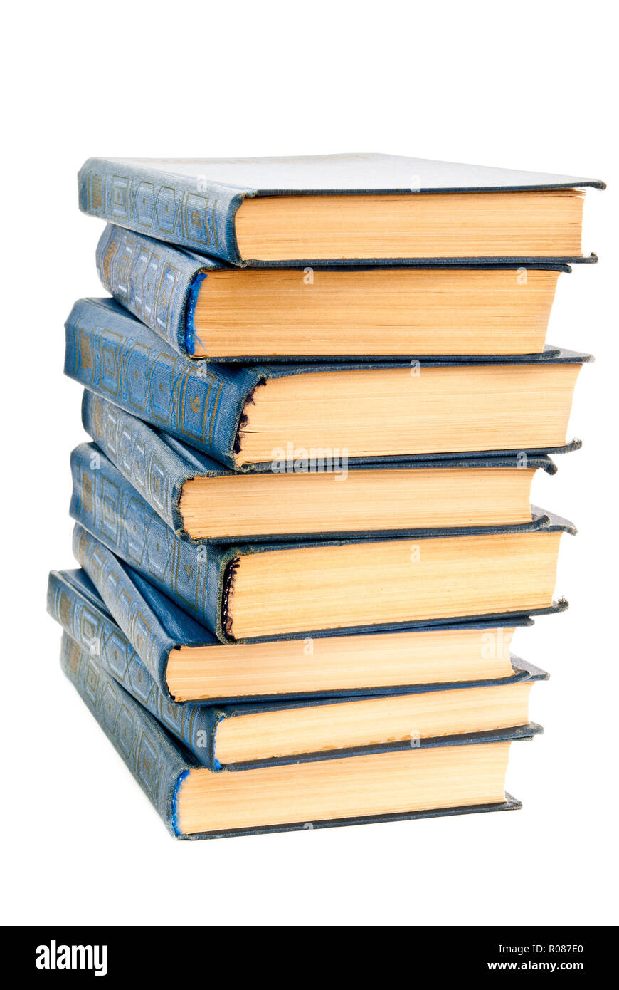 stack of books isolated on a white background Stock Photo - Alamy