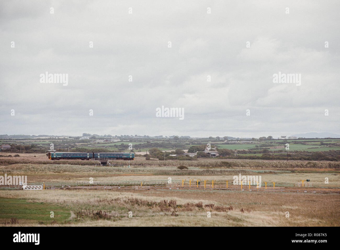 Arriva train at Rhosneigr station, Anglesey, North Wales, UK Stock ...