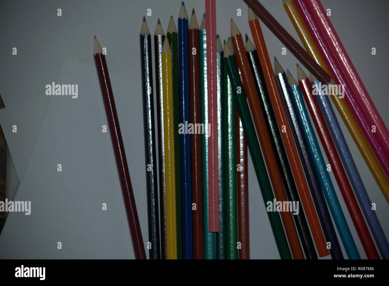 Colorful array of pencils Stock Photo - Alamy
