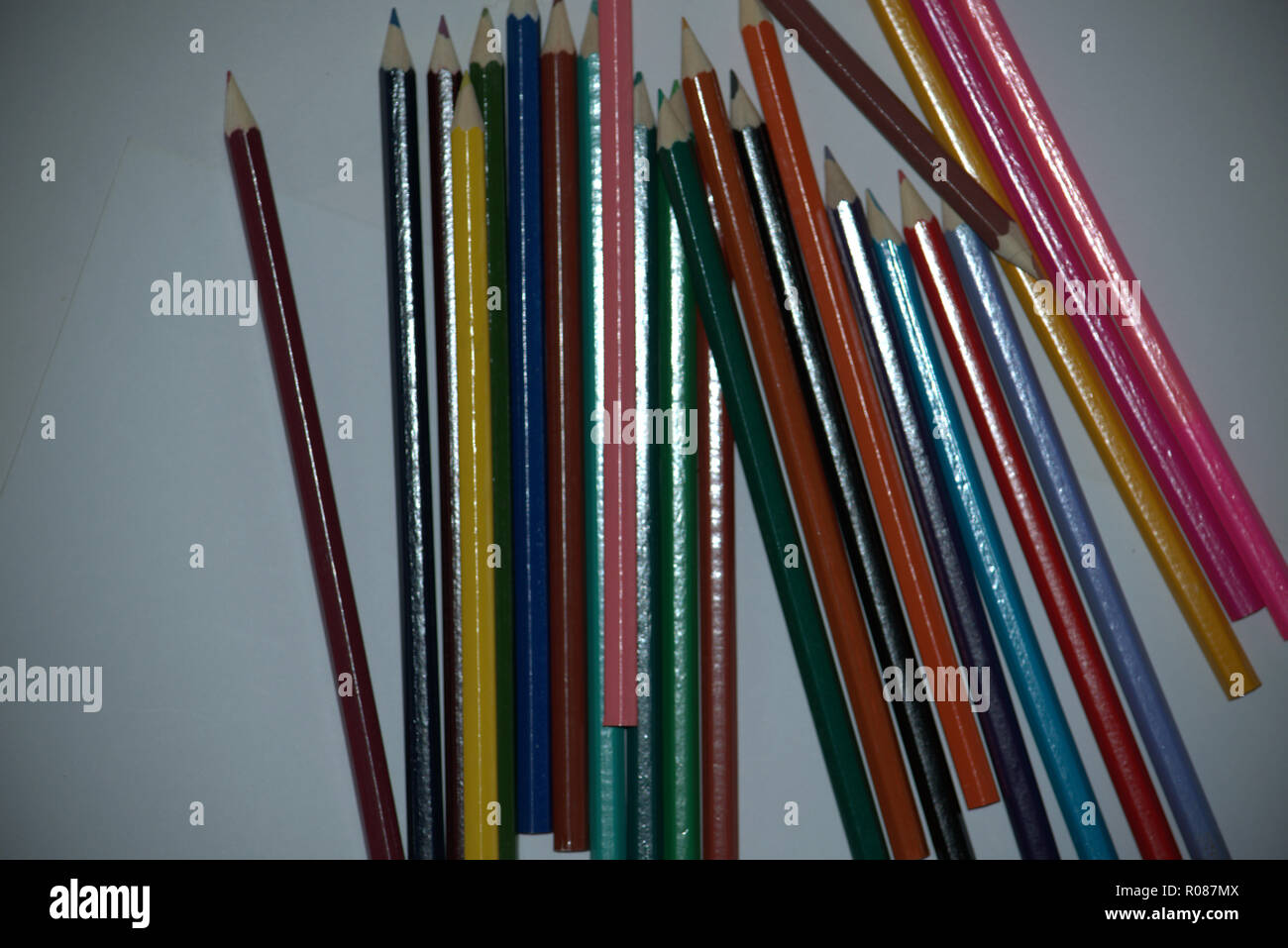 Colorful array of pencils Stock Photo - Alamy