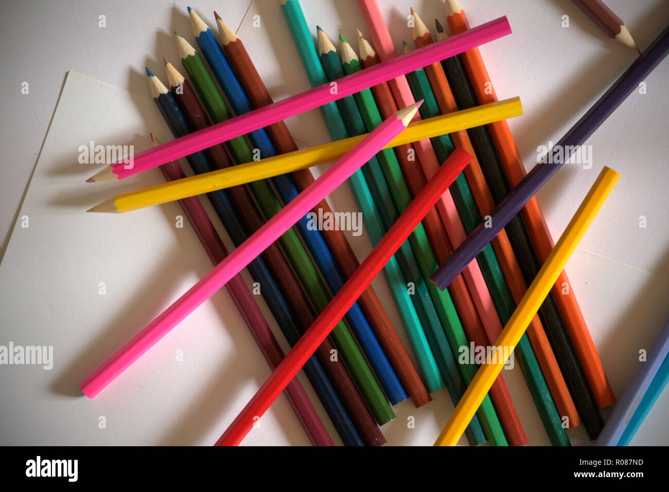 Colorful array of pencils Stock Photo - Alamy