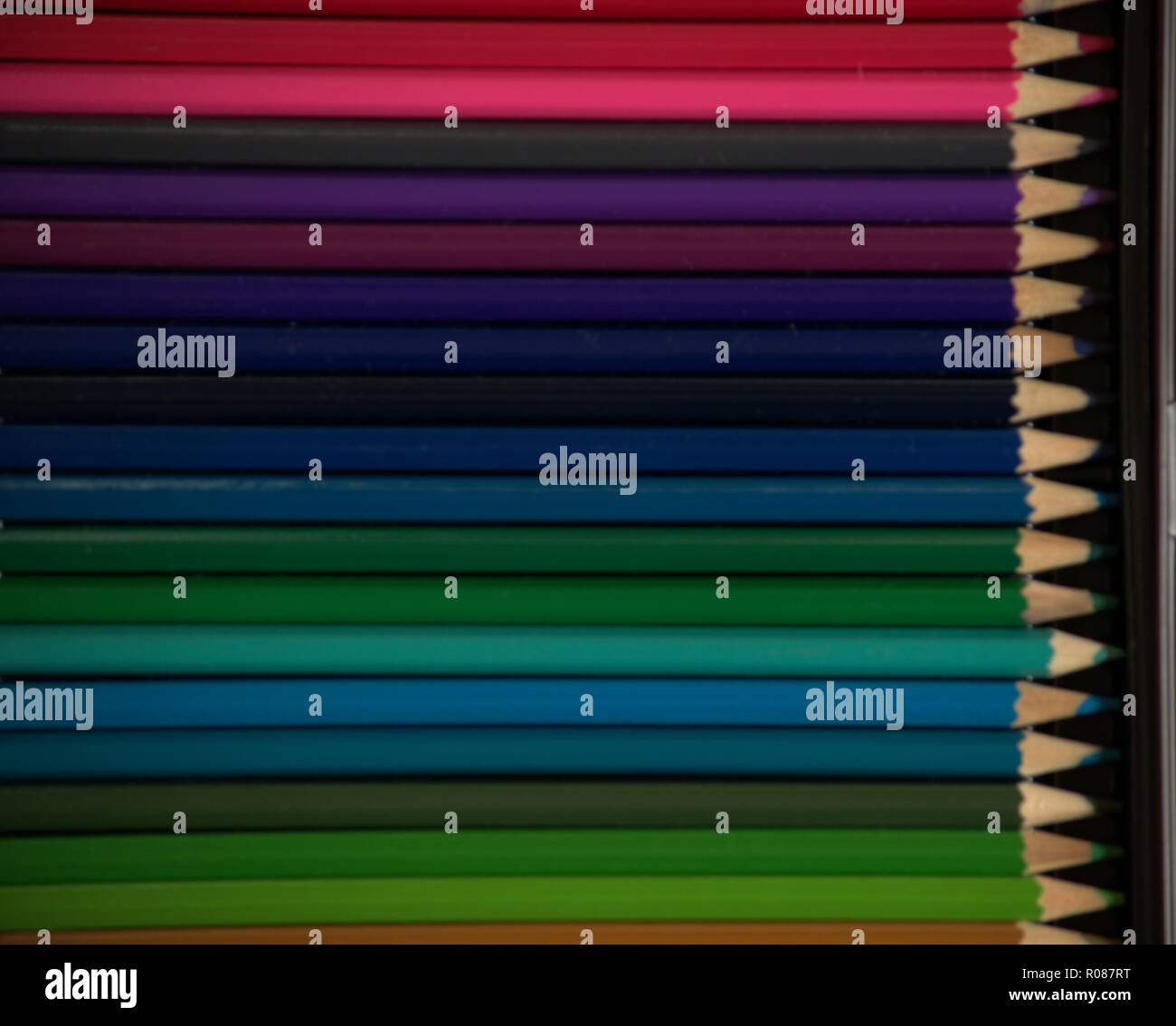Colorful array of pencils Stock Photo - Alamy