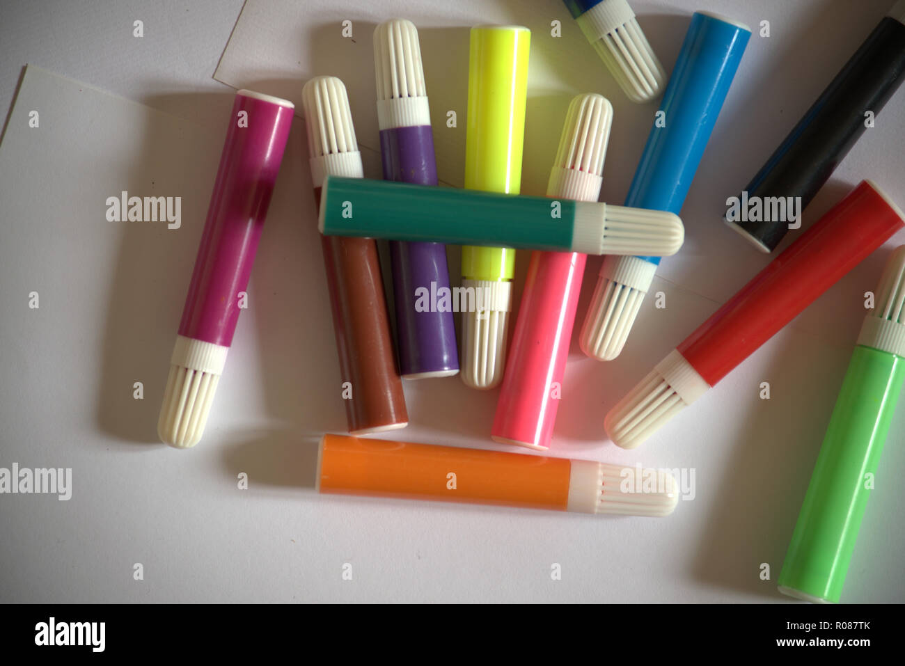 Colorful coloring pens Stock Photo - Alamy