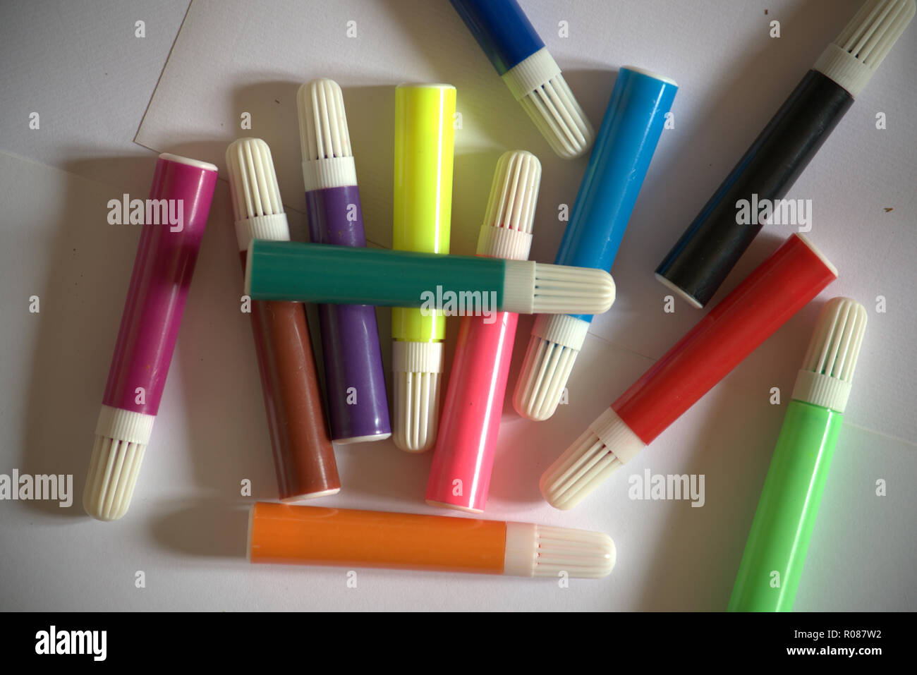 Colorful coloring pens Stock Photo - Alamy
