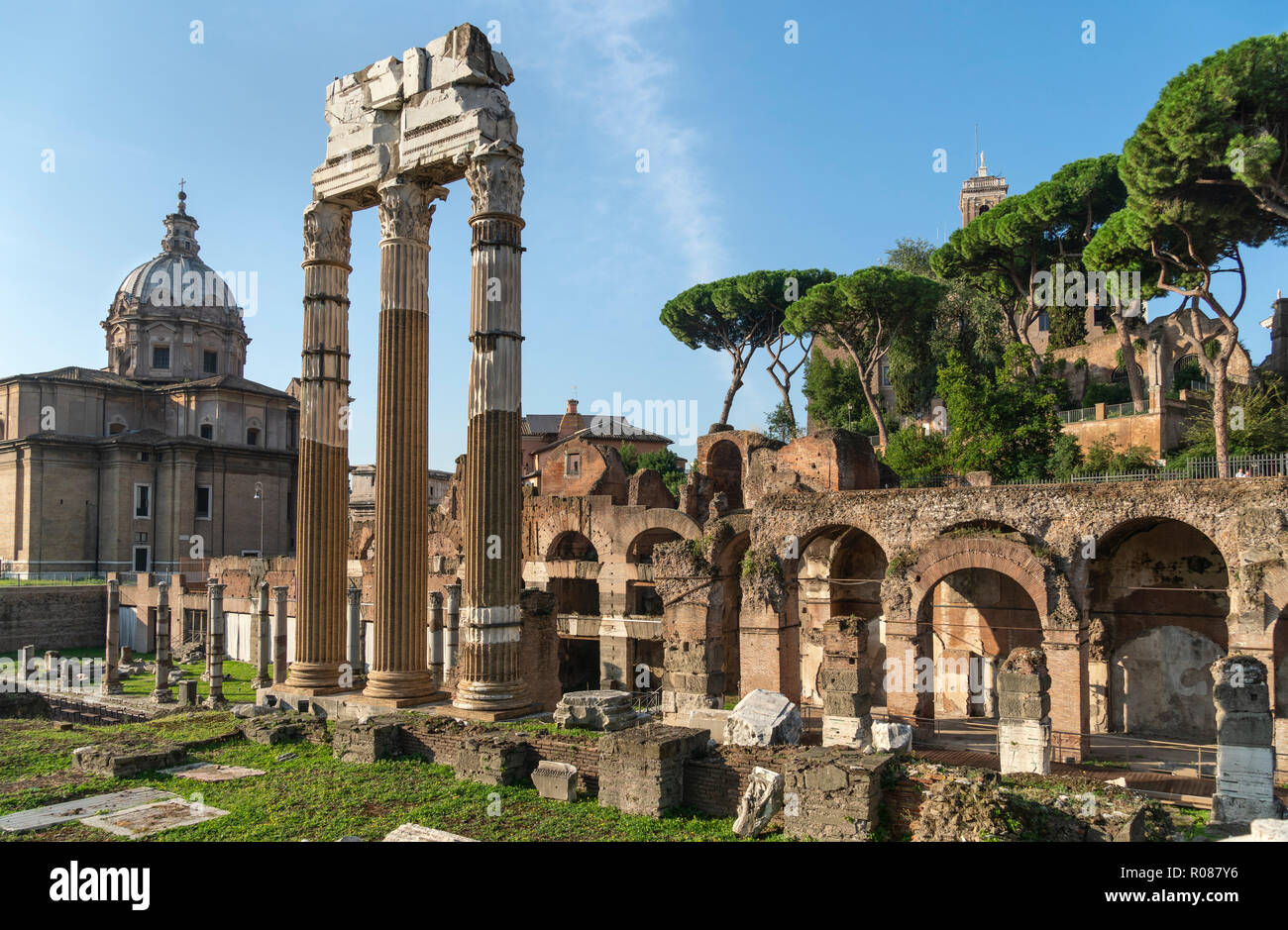 Early morning, looking across The Roman, Forum of Caesar, an extension ...