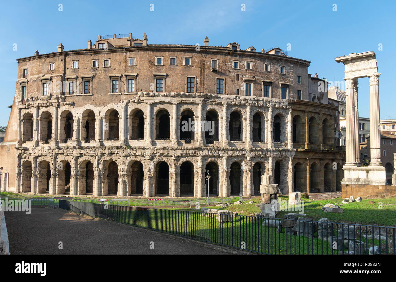 The ancient, Roman Theatre of Marcellus, in the Sant'Angelo district of ...
