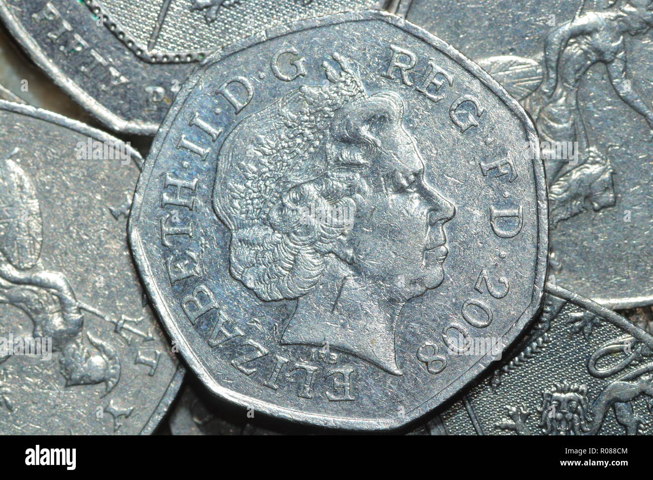 Uk hexagonal coin hi-res stock photography and images - Alamy