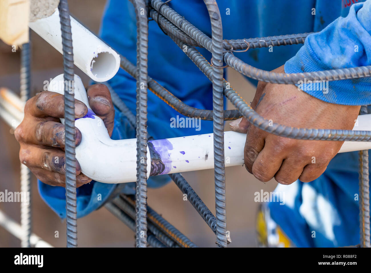 Installing pvc hi-res stock photography and images - Alamy