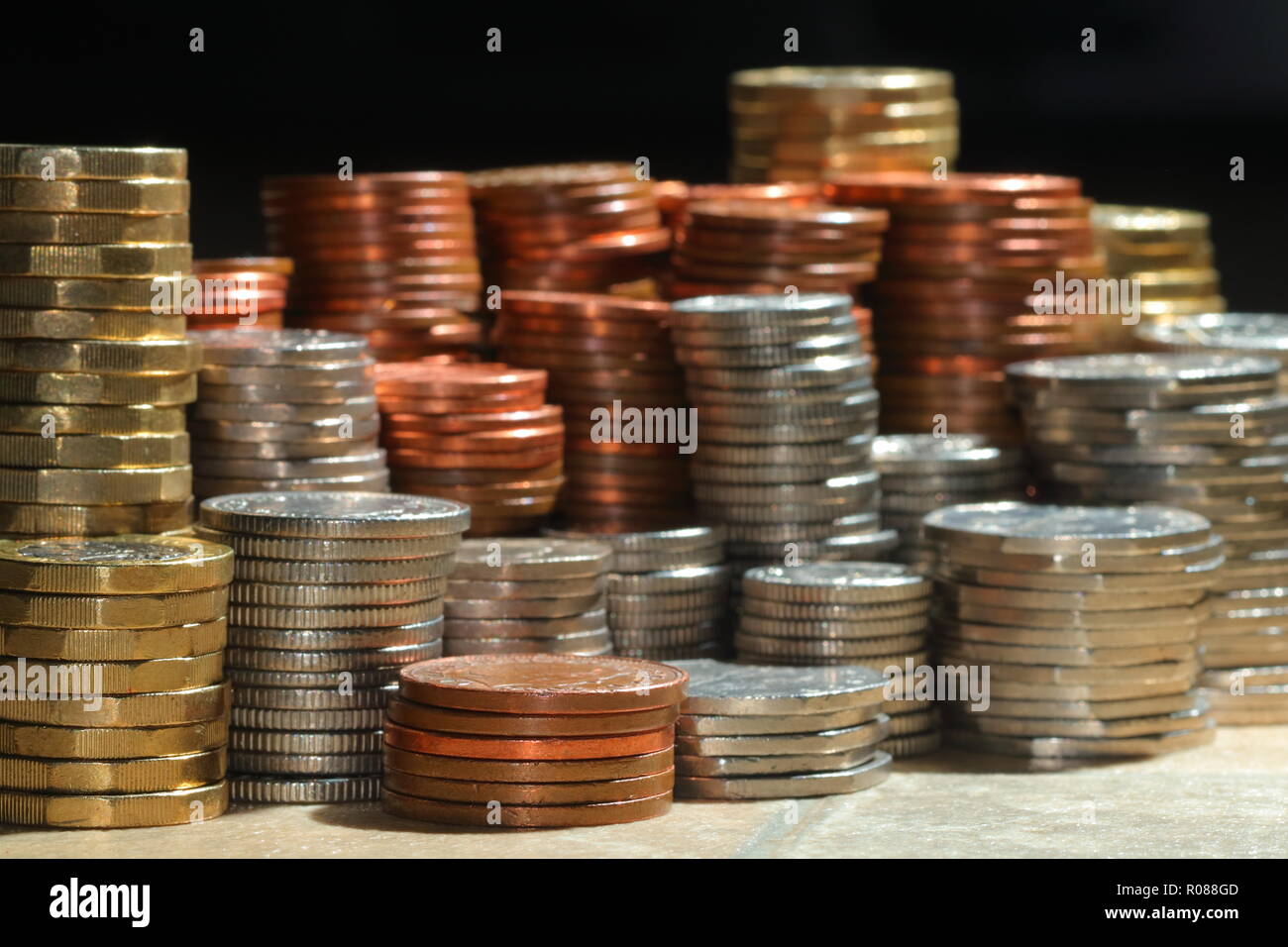 A collection of mixed British coins currently in use in 2018 Stock ...