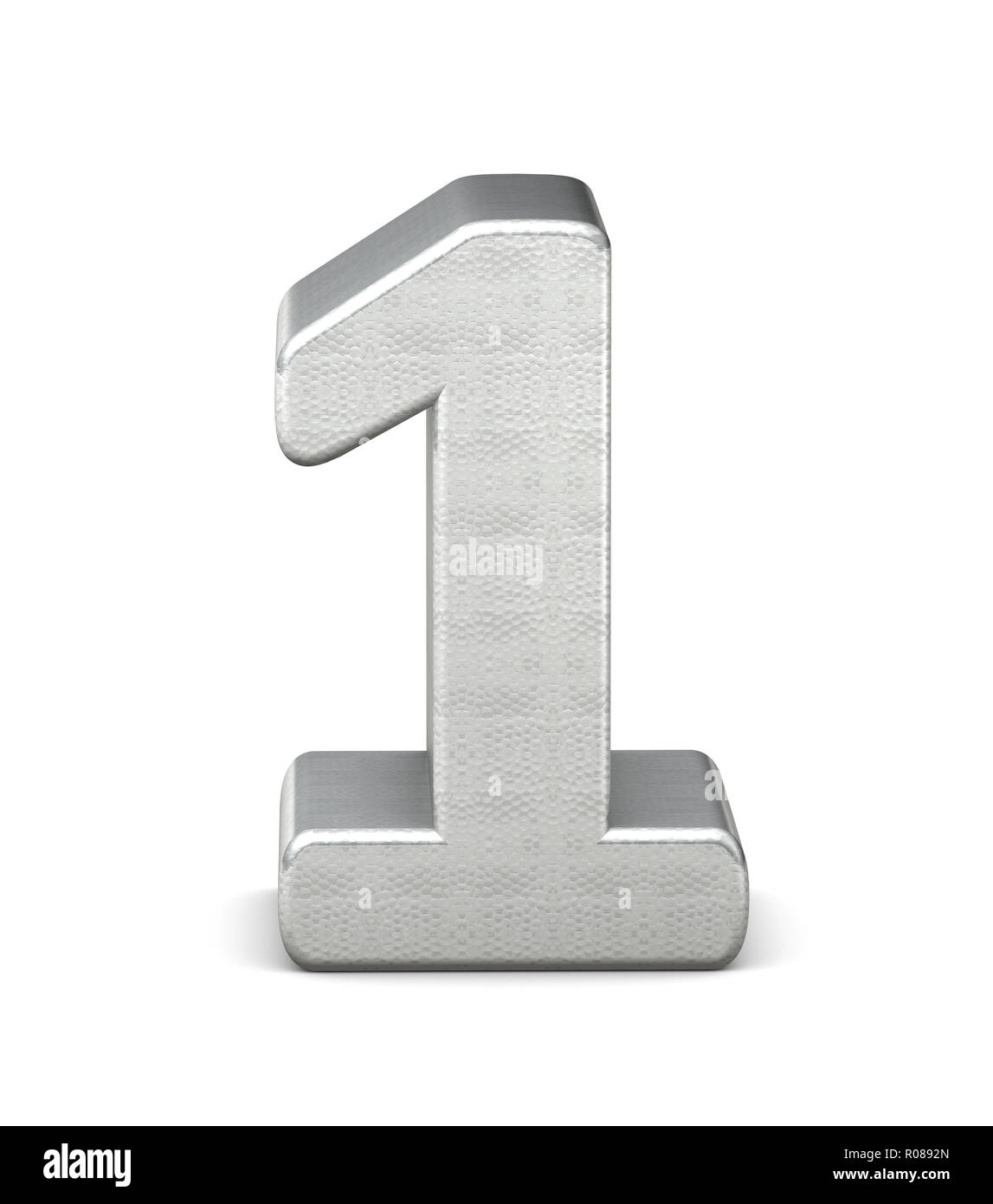 1 number 3d silver structure 3d rendering Stock Photo - Alamy