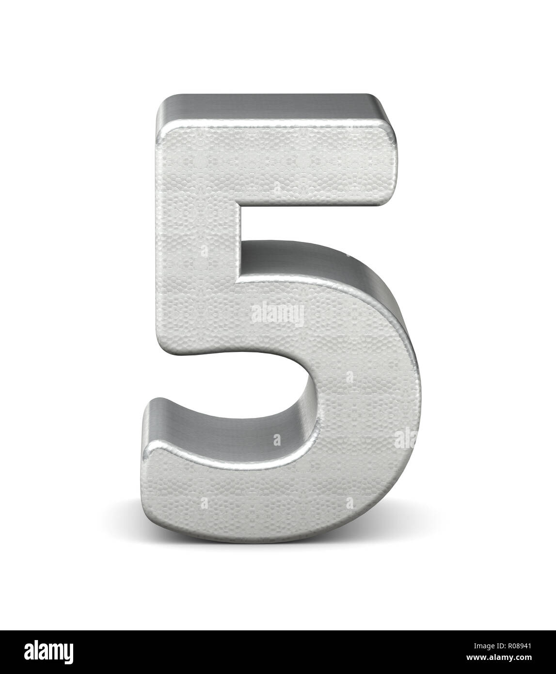 5 number 3d silver structure 3d rendering Stock Photo - Alamy