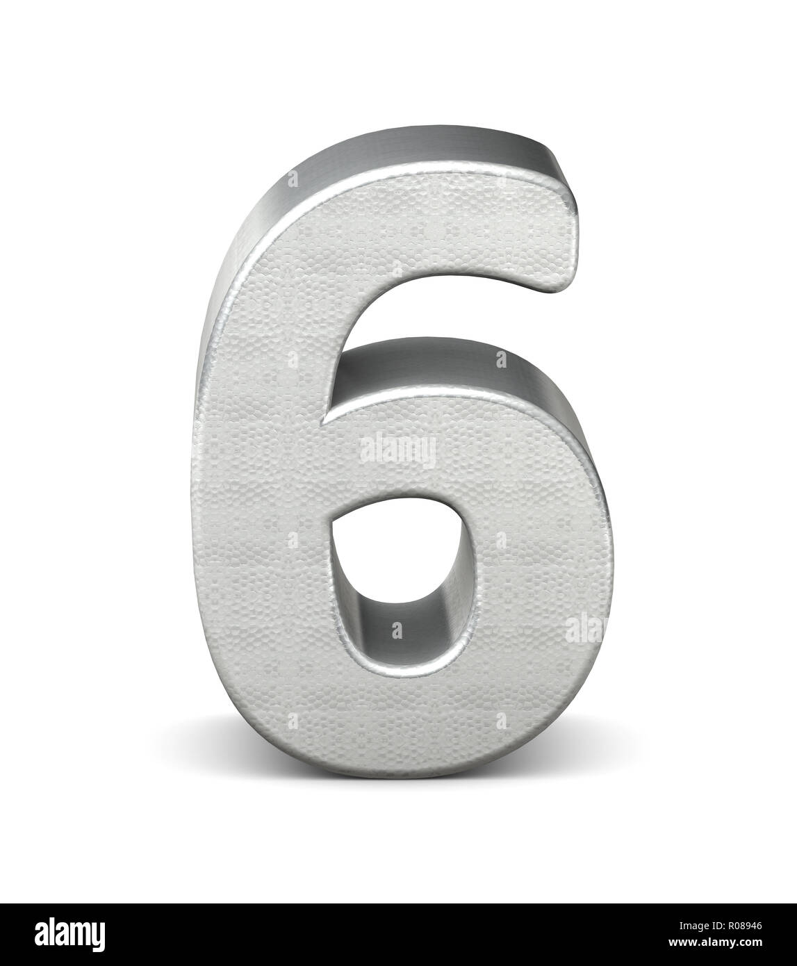 6 number 3d silver structure 3d rendering Stock Photo - Alamy