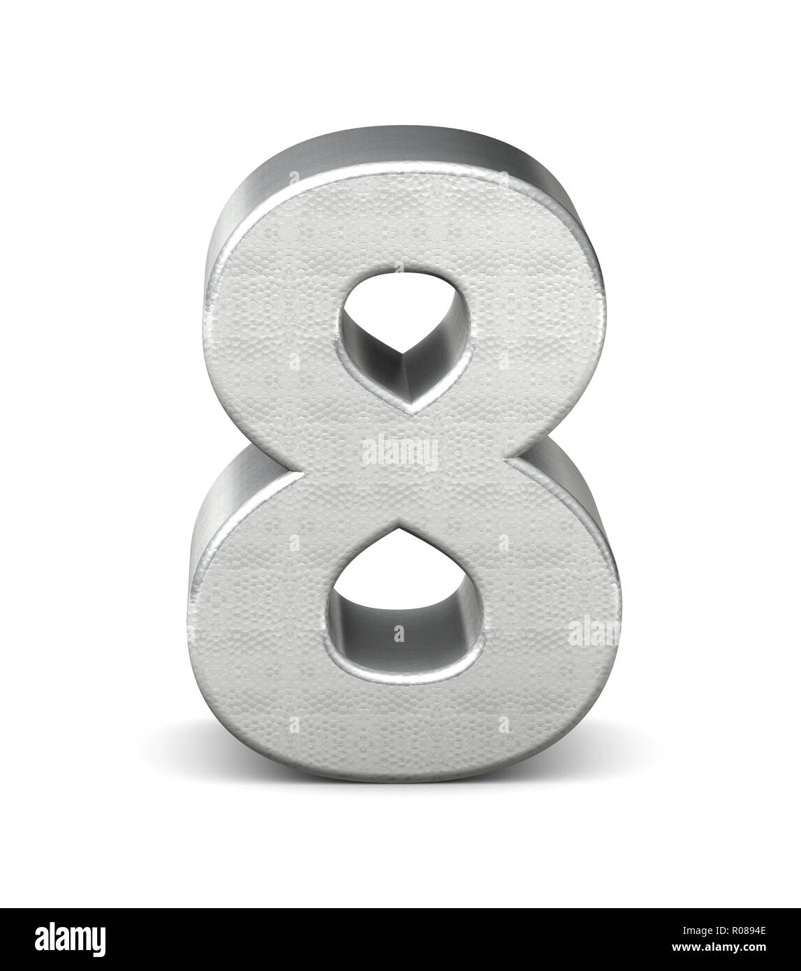 8 number 3d silver structure 3d rendering Stock Photo - Alamy
