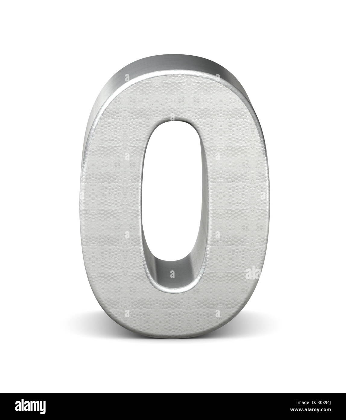 0 number 3d silver structure 3d rendering Stock Photo - Alamy
