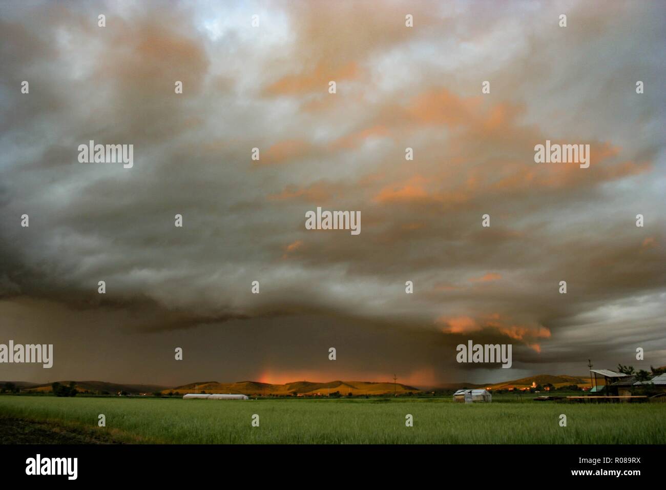 Beautiful rainbow over valley hi-res stock photography and images - Alamy