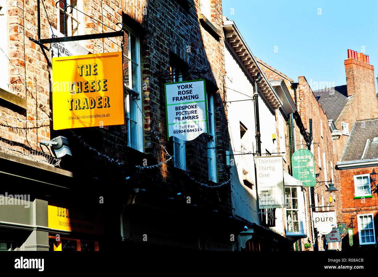 Shop signs Grape Lane, York, England Stock Photo - Alamy
