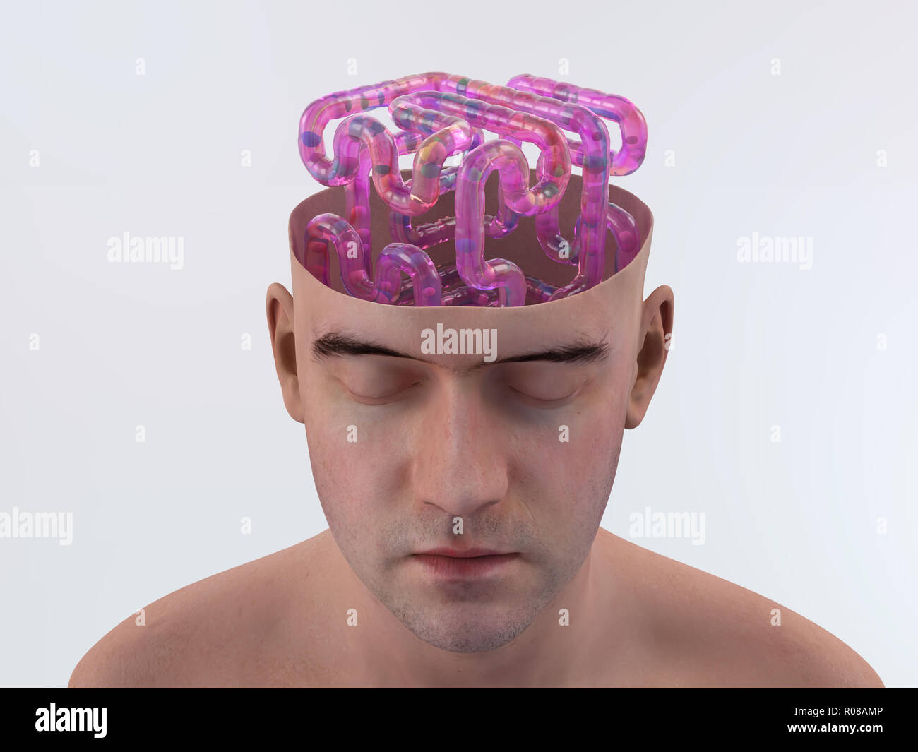man with artificial brain Stock Photo - Alamy